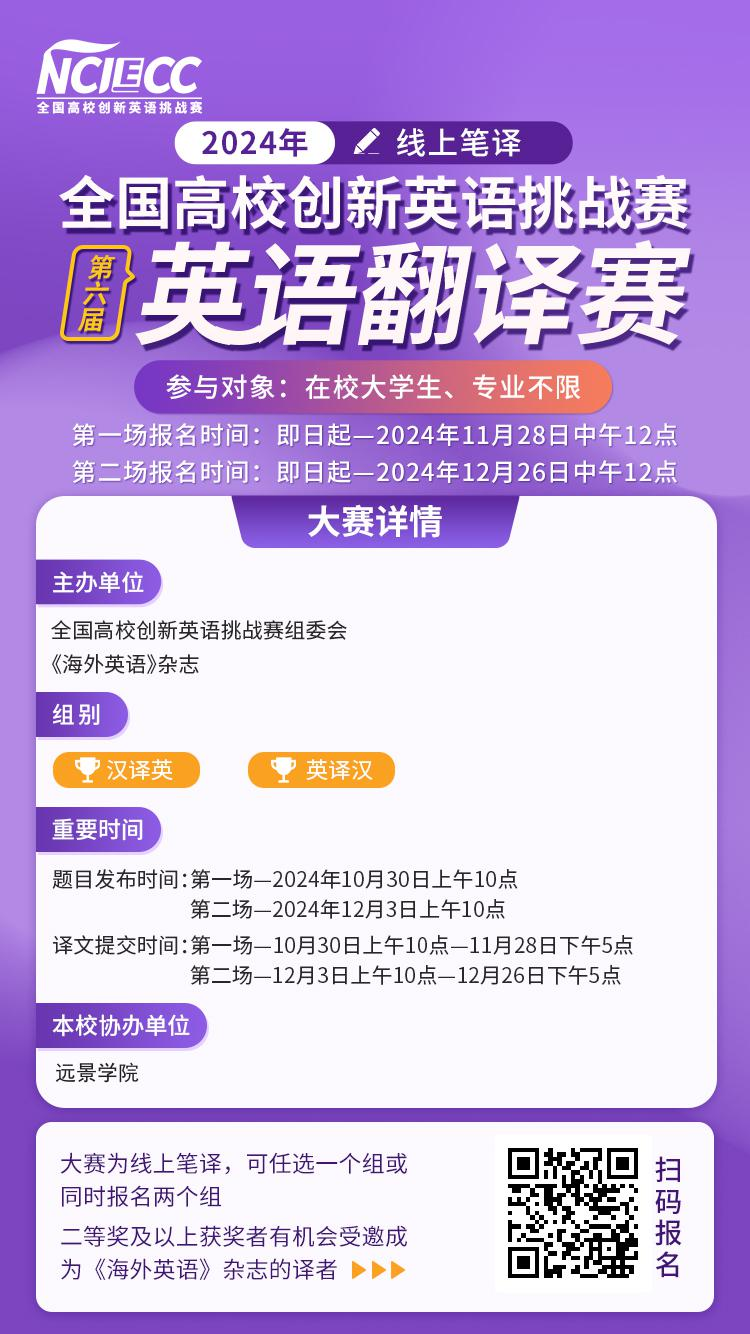 关于2024年第六届全国高校创新英语挑战赛系列赛（NCIECC）重庆移通学院报名通知-重庆移通学院合川校区